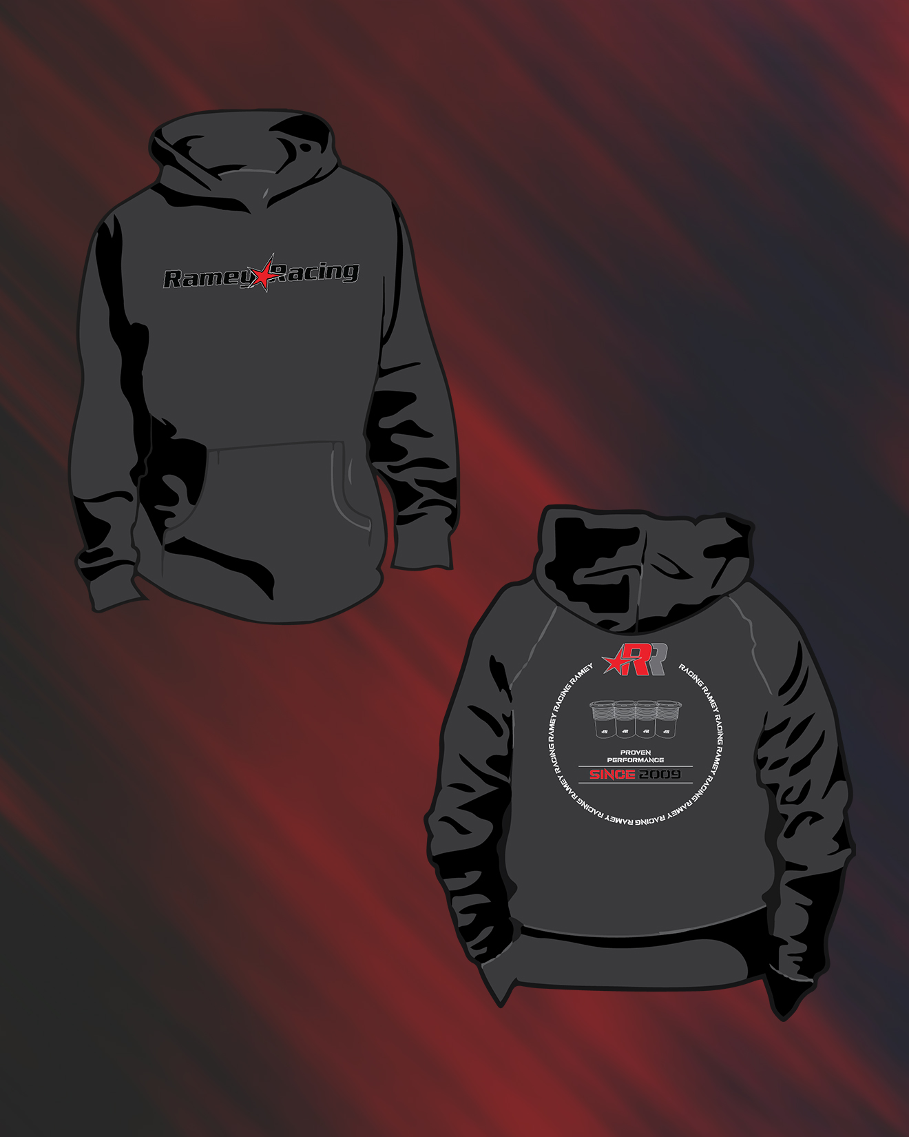 RameyRacing "SINCE 2009" Hoodie (Grey) - RameyRacing