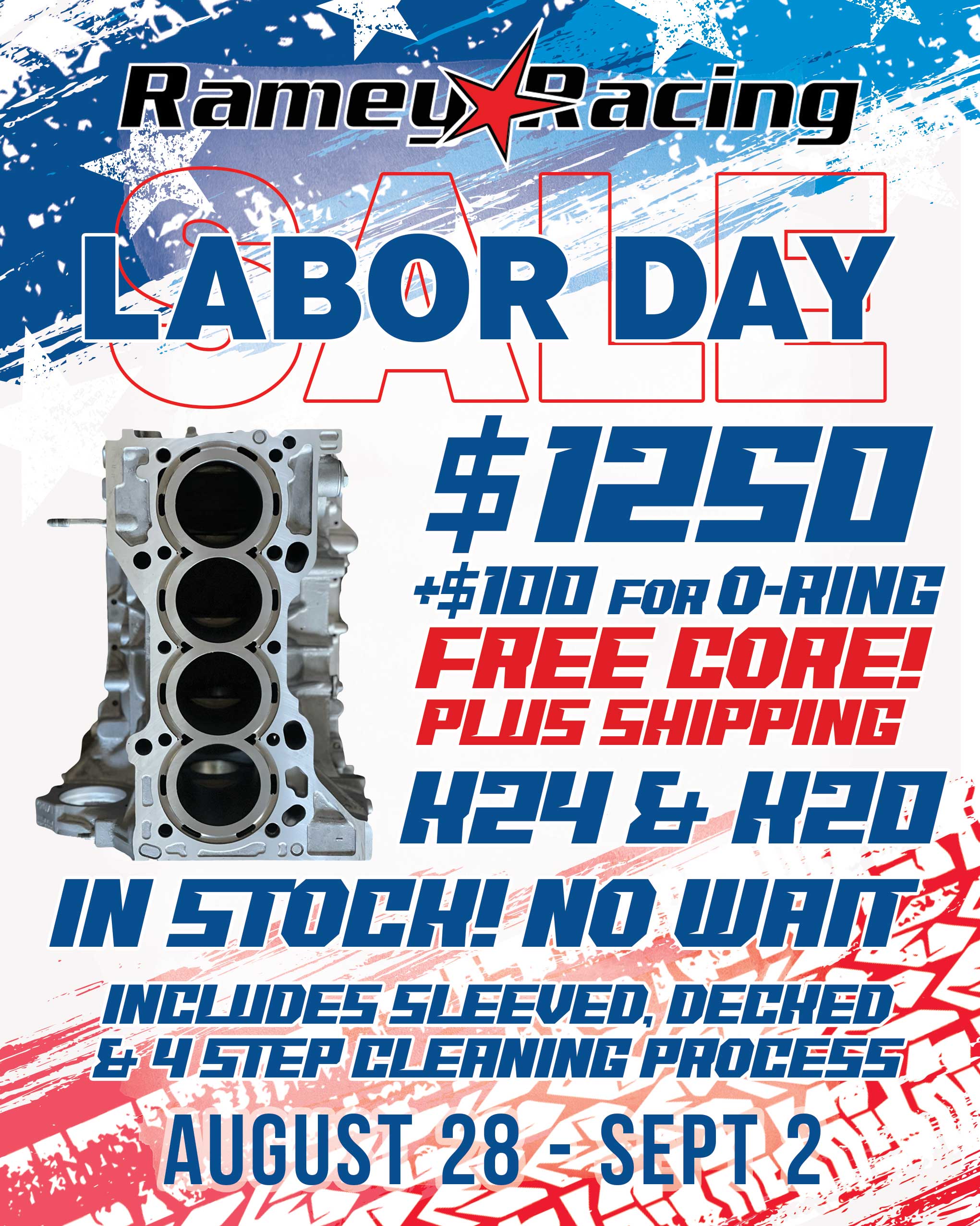 *Labor Day* RameyRacing Ultra HD Sleeved K24 & K20 Block (FREE CORE ...